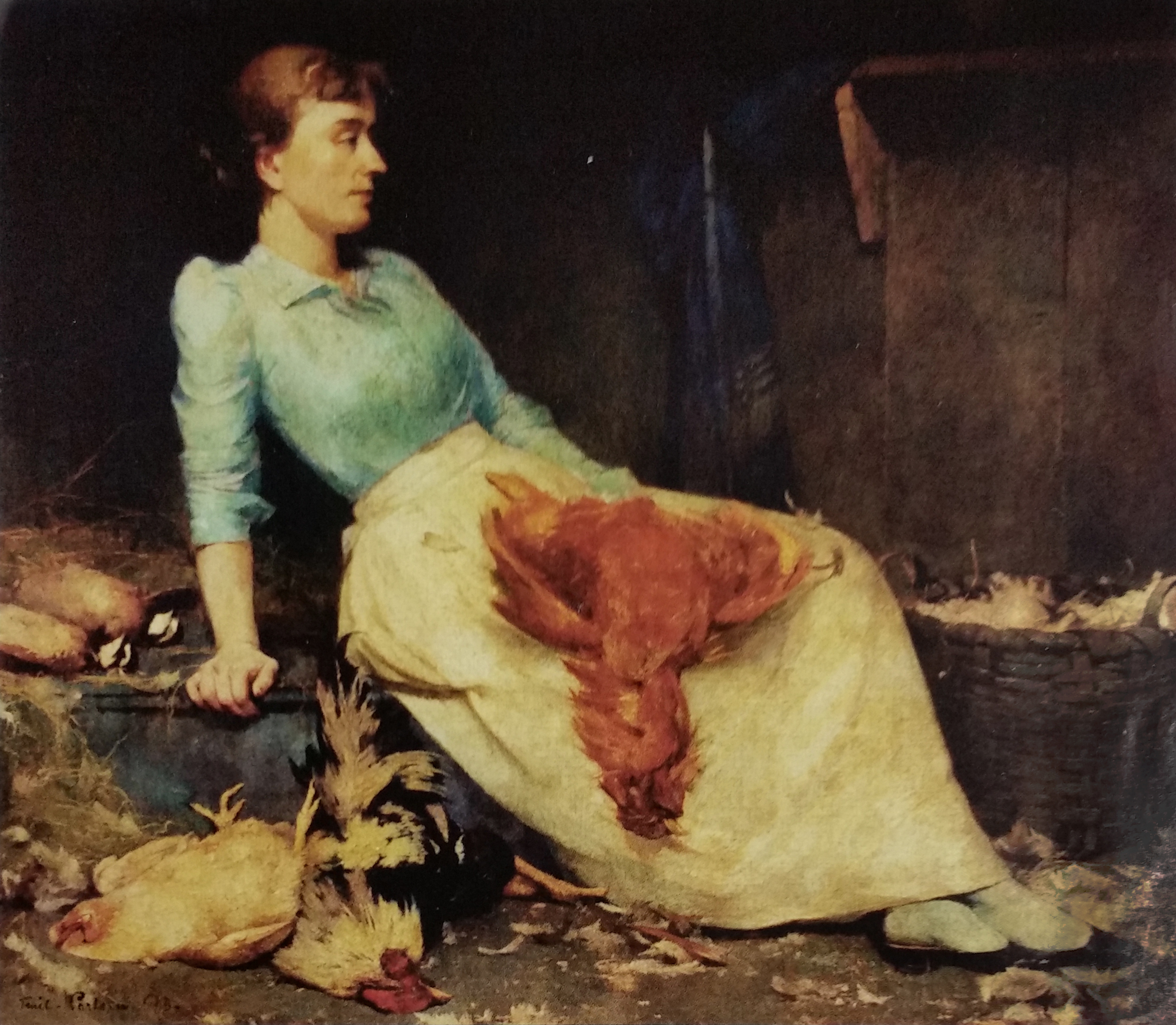 Emil Carlsen : Mrs. Carlsen plucking fowl, 1893. – Emil Carlsen Archives