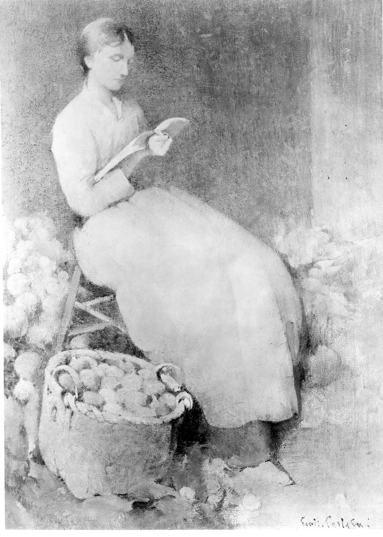 Emil Carlsen : Girl reading, ca.1897. – Emil Carlsen Archives